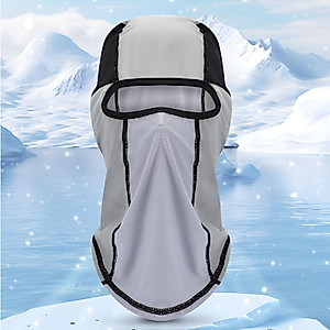 Beehow Cooling Balaclava Sun Face Mask Men Cycling Fishing Gear UV Protection Lightweight Hood Breathable Full Head Mask Bee Face Cover for The Sun (US, Alpha, One Size, Grey)