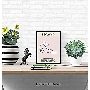 Cat Home Decor - Pablo Picasso Wall Art - Picasso Poster - Cat Wall Art - Pablo Picasso Poster - Pablo Picasso Prints - Pablo Picasso Art - Cat Wall Decor - Cute Cat Lover Gifts for Women - Pink