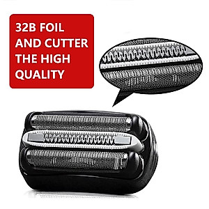 Series 3 32B Shaver Foil & Cutter Replacement Part for Braun Electric Razor, Compatible with Braun 320 330 340 350CC 370cc-4 390cc-4 3000s 3010s 3040s 3050cc 3070cc