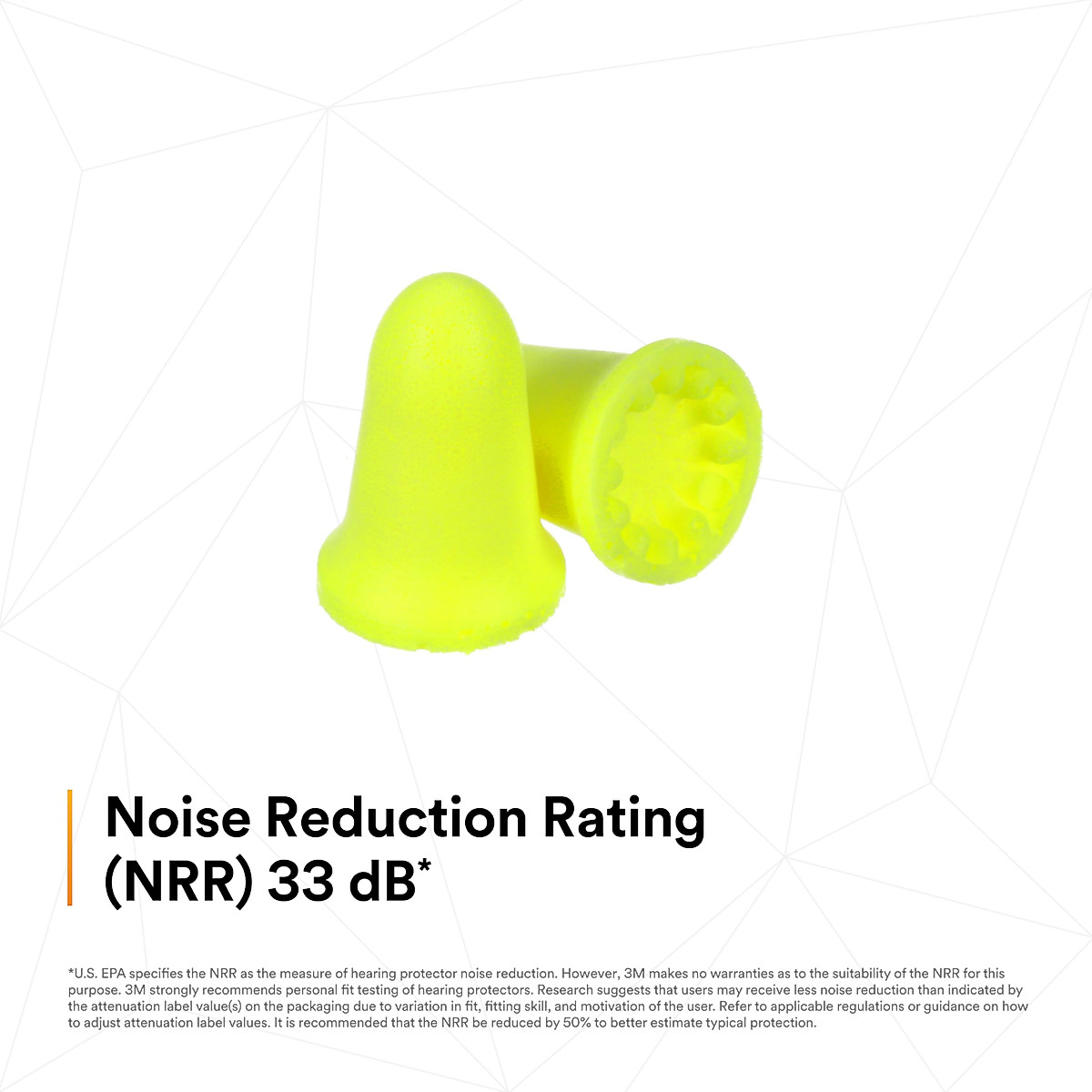 3M Ear Plugs, 200 Pairs/Box, E-A-Rsoft FX 312-1261, Uncorded, Disposable Foam Earplugs, Noise Reduction Rating NRR 33, Drilling, Grinding, Machining, Sawing, Sanding, Welding, 1 Pair per Poly Bag