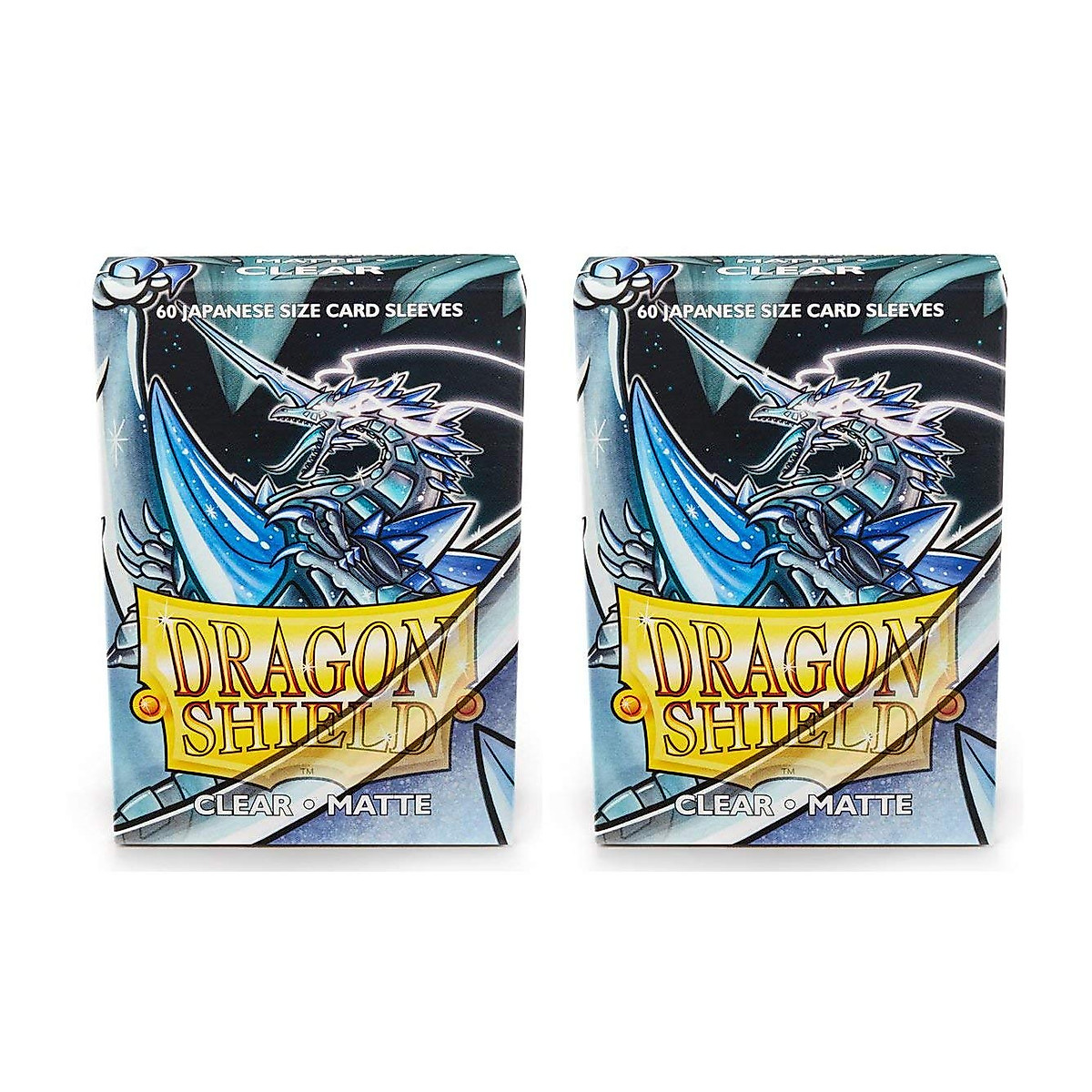 Dragon Shield Bundle: 2 Packs of 60 Count Japanese Size Mini Matte Card Sleeves - Matte Clear