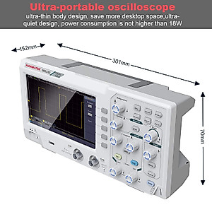 HANMATEK 110mhz Bandwidth DOS1102 Digital Oscilloscope with 2 Channels and Screen 7 inch / 18 cm, TFT-LCD Display, Portable Professional Oscilloscope Kit with 500 MS/s *2 Sampling Rate