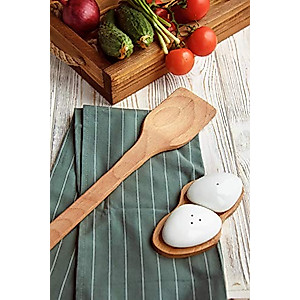ECOSALL Large Wooden Spoon - 18-inch Heavy Duty Cajun Stir Paddle for Cooking in Big Pots & Wall Décor - Big Spoon For Brewing, Grill, Mixing, Stirring - Solid Natural Hard Wood Long Spatula.
