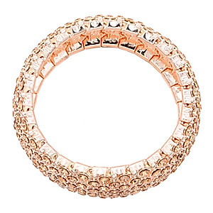 Lavencious Tennis Rhinestone 7" Stretch Bridal Bracelets Evening Party Jewelry For Women (Peach)
