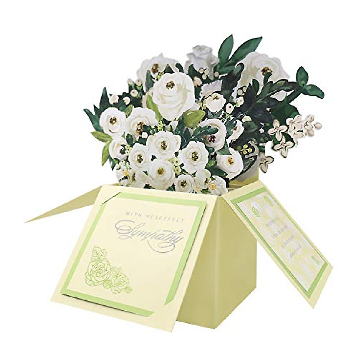Oritouchpop Sympathy Pop Up Box Card, Healing Floral Pop Up Card for Religious Sympathy, Condolence, Get Well Soon Card, Funeral, Bereavement, Memorial