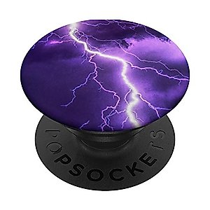 Purple Sky Blue Lightning Thunder Storm PopSockets Swappable PopGrip