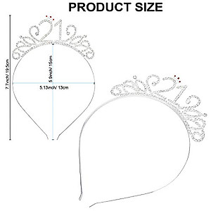 Konsait 21st Happy Birthday Rhinestone Headband Tiara, 21st Birthday Tiara Crown Headband for Girls Women Legal Adult 21st Birthday Party Decor