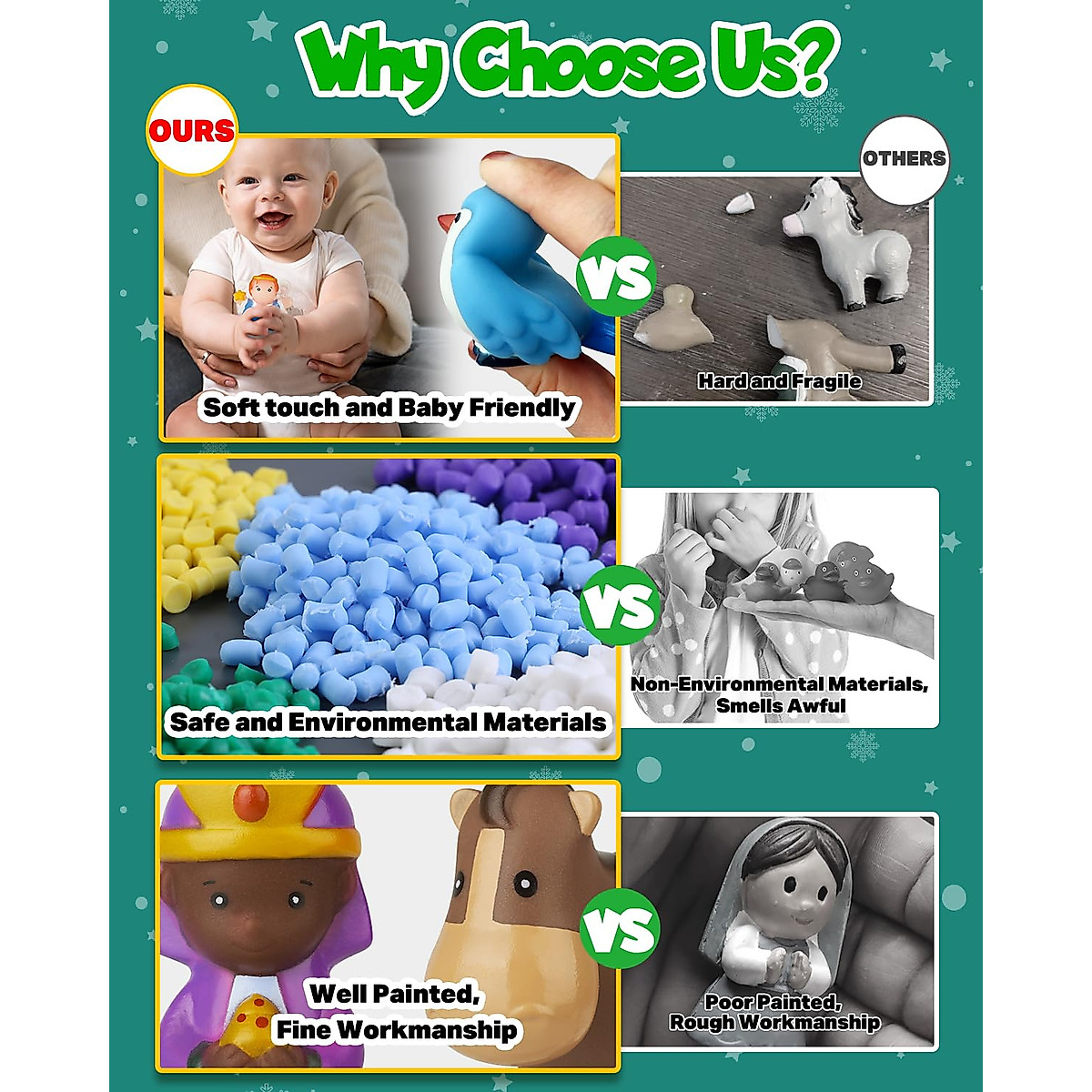 Nativity Advent Calendar 2023 Kids, Christmas Story Nativity Playset Christian Advent Calendar for Toddlers, Kids, Boys, Girls, 25pcs Nativity Scene Set Toys for Children Ages 1 2 3 4 5 6+