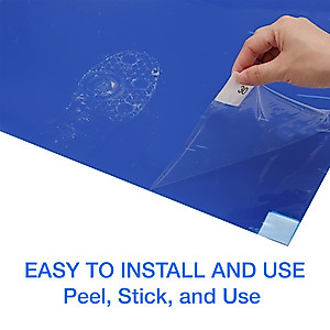 CALPALMY 150 Sheets 24" x 36" Adhesive Mats - Sticky Mat for Laboratories, Homes, Construction Sites, and More - Remove Dust and Dirt from Shoes and Equipment Wheels -Blue