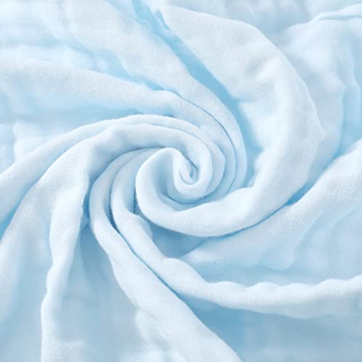 HardNok Muslin Baby Blanket for Newborn 6 Layer Pure Cotton Receiving Blankets, Breathable and Lightweight, Super Soft Multi-use Blanket for Boys and Girls in All Seasons. (Blue)