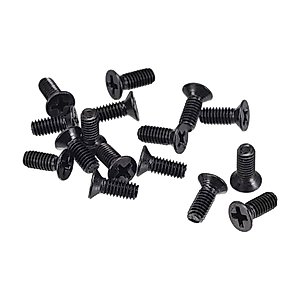 uxcell M4 x 10mm Phillips Screw Fastener Black for Laptop PC TV Fan Switch 150pcs