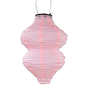 Uonlytech 2pcs Powered for Garden Pink Lamp Lawn Lamp, Solar Lantern, Fabric Coutyard with Chinese Outside Decorations Handle, Outdoor Non-woven Yard Landscape Lanterns - Handle