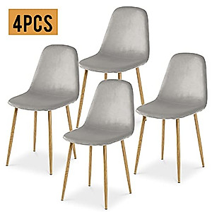 OKAKOPA Mid Century Green Dining Table Set for 4, Dining Room Rectangle Table and 4 Green Chairs, Small Space Dining Table Chairs Set