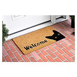 Calloway Mills AZ105001729 Kitty Korner Doormat, 17" x 29", Natural/Black