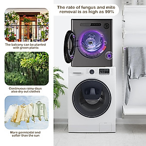 Dessiz 110V 970W Portable Dryer 1.6 cu.ft for Laundry with Exhaust Pipe and Electric Compact Dryers with Stainless Steel Tub, Suitable for Apartments, Dorm, RVs- Grey Auto Stop