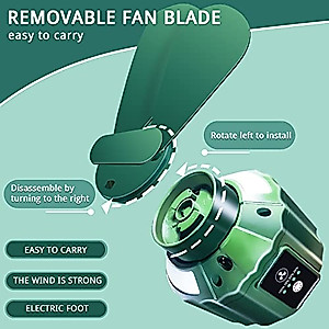 Hssio Camping Fan with LED Light, 7500mAh Rechargeable Portable Ceiling Fan with Remote Control, Tent Fan with 3-Speed Adjustable & Detachable Fan Blades for Outdoor