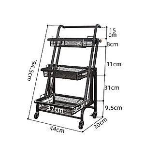 KTSCFS Kitchen Trolley Storage Rack Multilevel Storage Rack Parallel Folding Storage Trolley