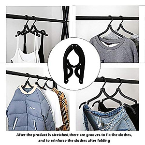 mubgo Folding Hangers Folding Hanger Rack Multifunctional Portable Travel Hanger Travel Outdoor Household Wardrobe Storage Rack Black 16pcs