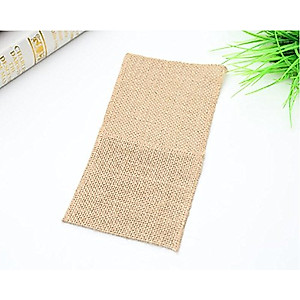 Cheonus 10PCS Burlap Cutlery Bags Hessian Knife Fork Tableware Utensil Linen Flatware Holder Jute Pouch Silverware Pockets for Wedding Decor