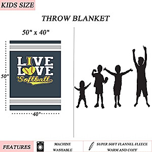 Feim-AO Ive Love - Softball Home Blanket Anti-Static Nap Blanket Luxury Velvet Fleece Blanket Thermal Throw Sleeping Blankets for Sofa Bed Couch