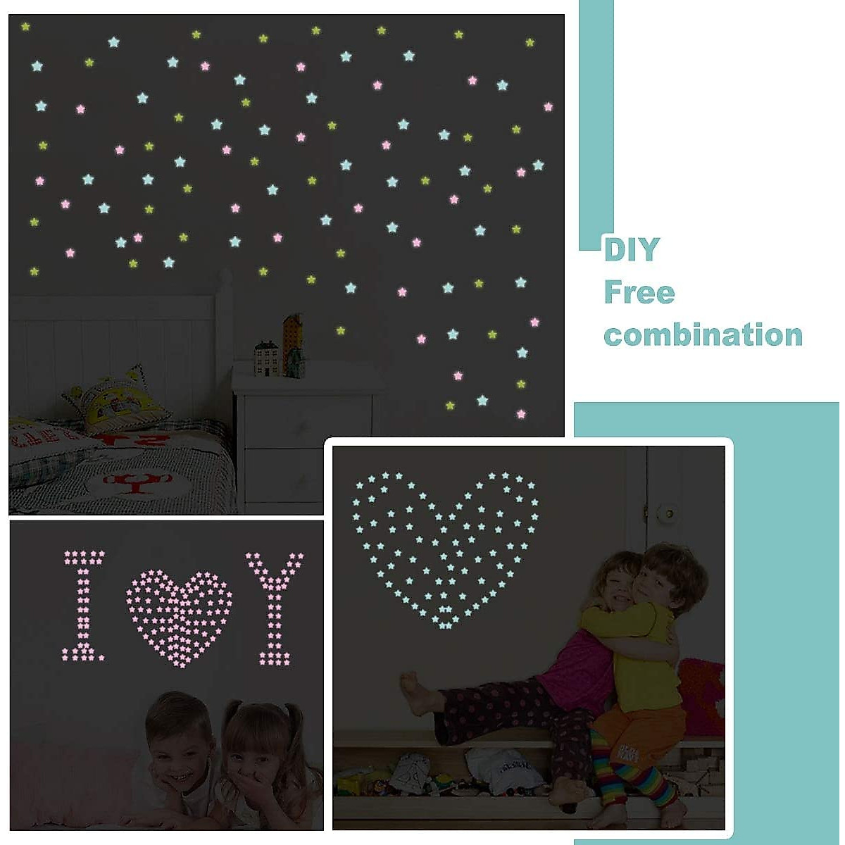 Starry Sky Galaxy Wolf Room Decor Wall Decal and Glow Moon Star Stickers RUIPBOTE Teen Bedroom Wall Decor Murals