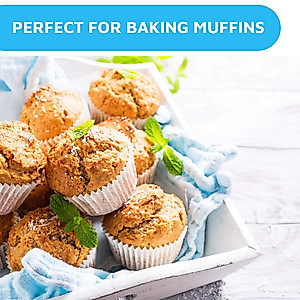 MontoPack White Cupcake Liners | 400 Standard Size Baking Cups | Greaseproof, No Smell Cupcake Wrappers | Muffin Liners for Desserts & Candies | Cupcake Liner for Holidays, Birthdays & Protein Balls