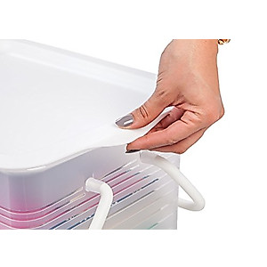 Large Stacking Basketwith Handles, Clear