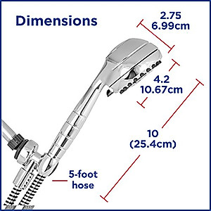 Waterpik High Pressure Powerpulse Massage Hand Held, 2.5 GPM, Chrome Detachable Shower Head with 7 Spray Settings and 5' Hose, XRO-763