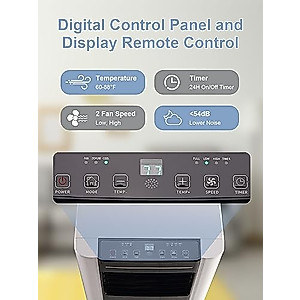 Portable Air Conditioner WANAI 8000BTU Air Conditioner Cooling up to 250sq.ft, 3-in-1 Portable AC Unit with Remote Control, 24H Timer & LED Display, Suitable for Bedroom, Living Room, Office