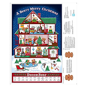 QT Quilt Fabrics Sew N Go VIII Merry Beary Advent Calendar Royal