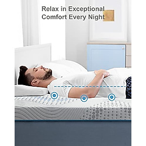 BedStory 4 Inch Mattress Topper Full Size, Gel & Bamboo Charcoal Infused Memory Foam Bed Toppers with Removable Cover, High Density Memory Foam