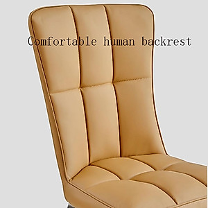 RILOOP Modern Design Dining Chair Waterproof Leather Kitchen Counter Lounge Backrest Chair Metal Legs Living Room Chairs Living Room Chairs/Off White