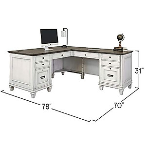 Martin Furniture Pedestal Desk, White