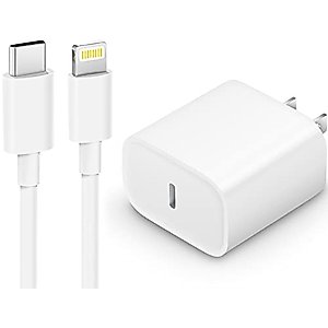 iPhone 11 12 13 Fast Charger【Apple MFi Certified】20W USB C Wall Charger Quick Charging PD Adapter with 6FT Type-C to Charging Cable Compatible with iPhone 13/12/11 Pro Max/Pro/Mini/iPad/AirPods/XR/XS