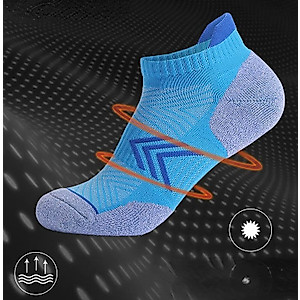 ADILAIDUN 6/12 Pairs Women Ankle Socks Athletic Running Low Cut Thick Cushion Padded Compression Socks 5-12 Size (Purple-6 Pairs)