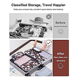 Compression Packing Cubes, 6pcs Packing Cubes for Travel Organizer Bags for Luggage Packing Cubes for Suitcases Travel Cubes for Packing with Shoe Bag and Toiletry Bag