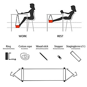 AccMart Adjustable Mini Foot Rest Stand Office Desk Feet Hammock Orange