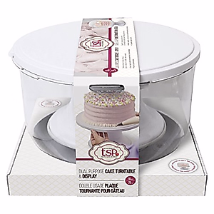 TSP by Architec Cake Decorating Turntable & Display, 3 tools in 1 Cake Stand, Decorate, Serve & Store