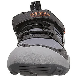KEEN unisex child Knotch Peak Closed Toe Water Sandal, Magnet/Safety Orange, 9 Little Kid US