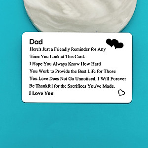 Xiahuyu Dad Gifts Fathers Day Gift Engraved Wallet Insert Card for Dad Birthday Gifts Christmas Stocking Stuffers for Dad Thanksgiving Gifts Dad Gifts from Daughter Son Kids
