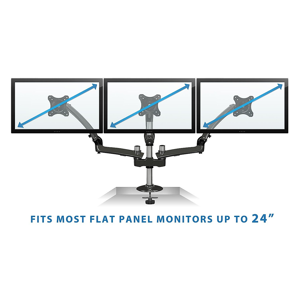 Mount-It! MI-4PC313G Triple Desk Monitor Mount, Gray