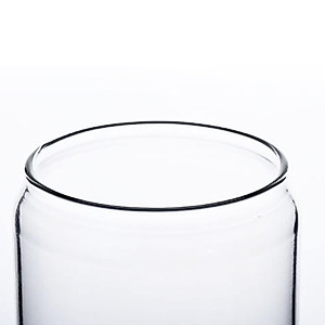 Gralara Glass Bubble Tea Cups Clear with Bamboo Lids and Straws Smooth Sided Bottle Jar Travel Tumbler for Water Cocktail Iced Coffee, 470ml