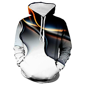 Muscularfit prime early access Sweatshirts for Men Hoodie Regular Fit Line Print Long Sleeve Pullover Drawstring Lightweight Hooded Sweatshirt graphic hoodie mens Black 3X