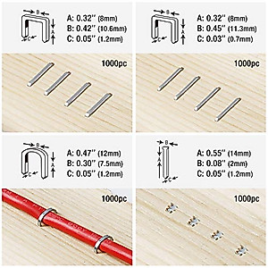WORKPRO Heavy-Duty 4-in-1 Staple Gun Kit, Manual Brad Nailer with 3000 Staples and 1000 Brad Nails, for Upholstery, Material Repair, Decoration, Furniture, Doors, Windows, Carpentry & Home DIY Use