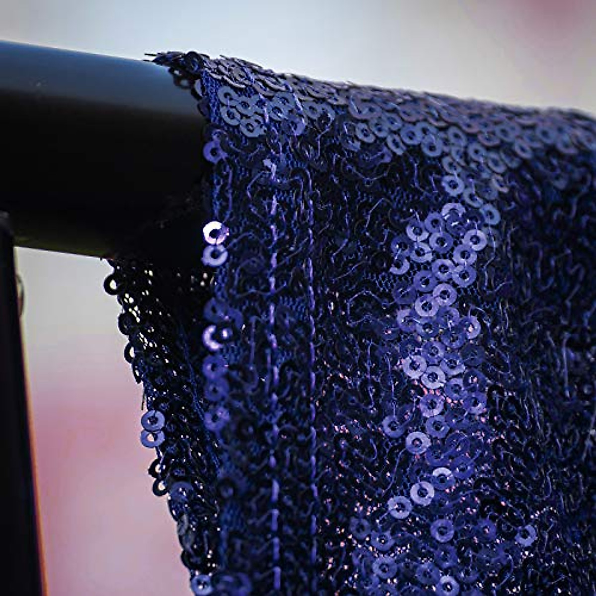 JYFLZQ Navy Blue Sequin Backdrop Curtains 2ft x 8ft 2 Panel Glitter Photo Booth Backdrops Sparkly Photography Background Drapes for Parties Wedding Bridal Showers