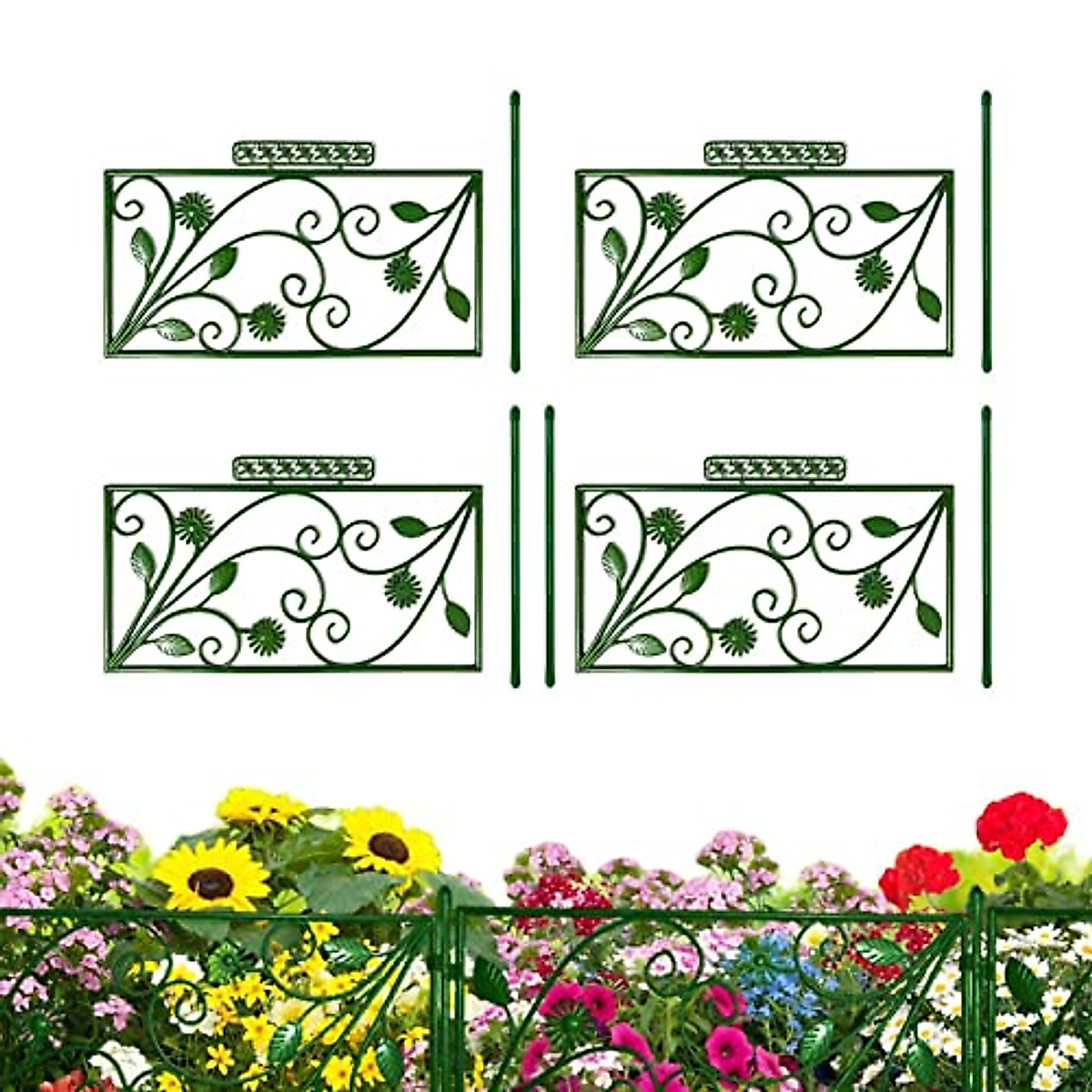 Garden Fence Panels, Rustproof Decorative Panel Barrier, Small No Dig Garden Fencing, Garden Border for Yard Landscape Outdoor Decor