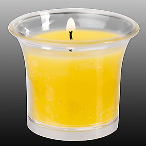 HYOOLA Clear Cup Scented Votive Candles - Citronella - 12 Hour Burn Time - 4 Pack - European Made
