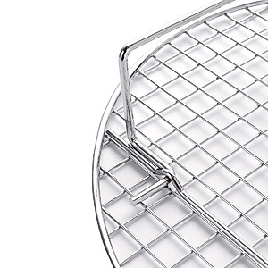 Foraineam 4 Pack 10.5 inch Steamer Rack Round Grilling Rack for Cooling Steaming Baking Cooking, Lifting Food in Pots, Cake Pan, Pressure Cooker and Oven