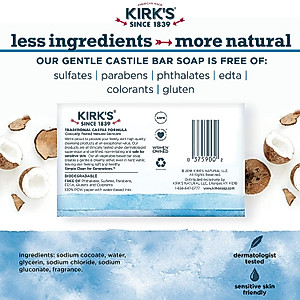 Kirk's Castile: Coco Castile Bar Soap, Original 4 oz (2 pack)