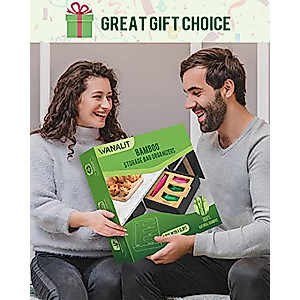 Ziplock Bag Storage Organizer for Kitchen Drawer, 4-in 1 Bamboo Food Baggie Holder, Compatible with Ziploc, Solimo, Glad, Hefty for Gallon, Quart, Sandwich, Snack & Freezer Gallon Variety Size Bag